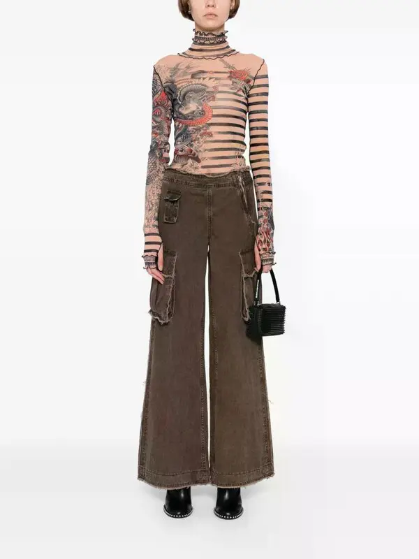 GROUND ZERO Frayed Cargo Trousers