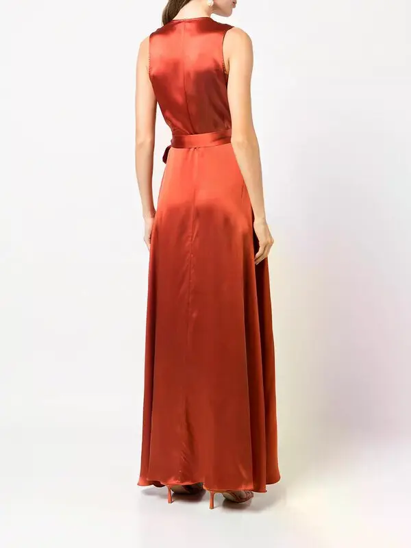 Voz Silk Maxi Wrap Dress - Red