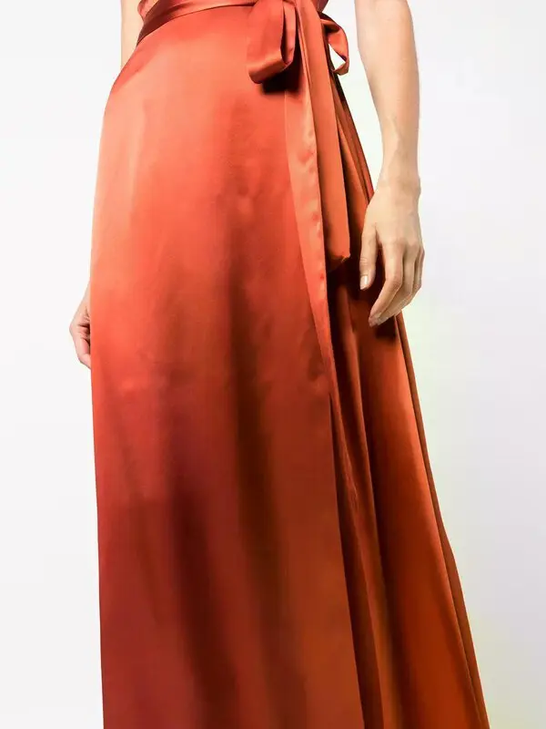 Voz Silk Maxi Wrap Dress - Red