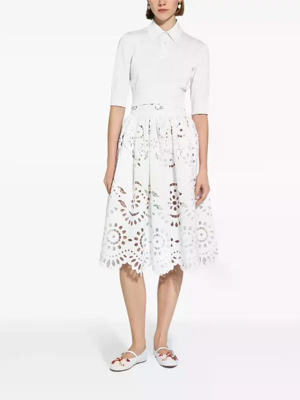 Dolce & Gabbana Midi Scallop Cut-out Skirt