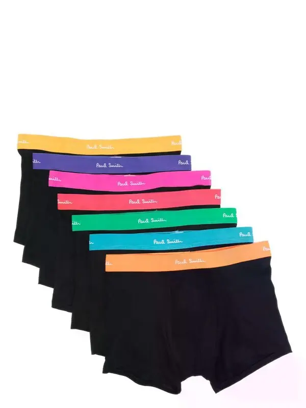 Paul Smith Logo-waistband Organic Cotton Boxers - Black