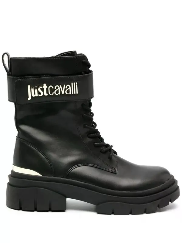 Just Cavalli Logo-plaque Leather Boots