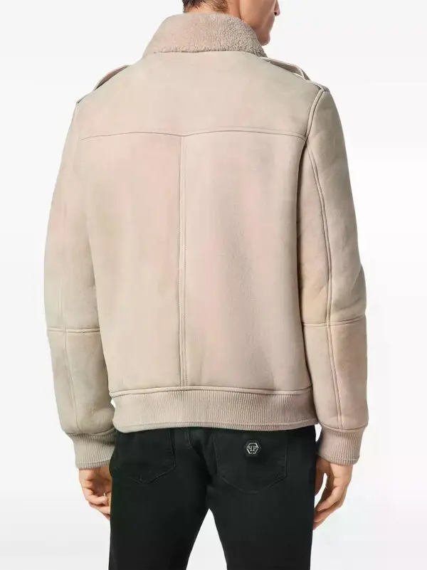 Philipp Plein Logo-patch Shearling Jacket