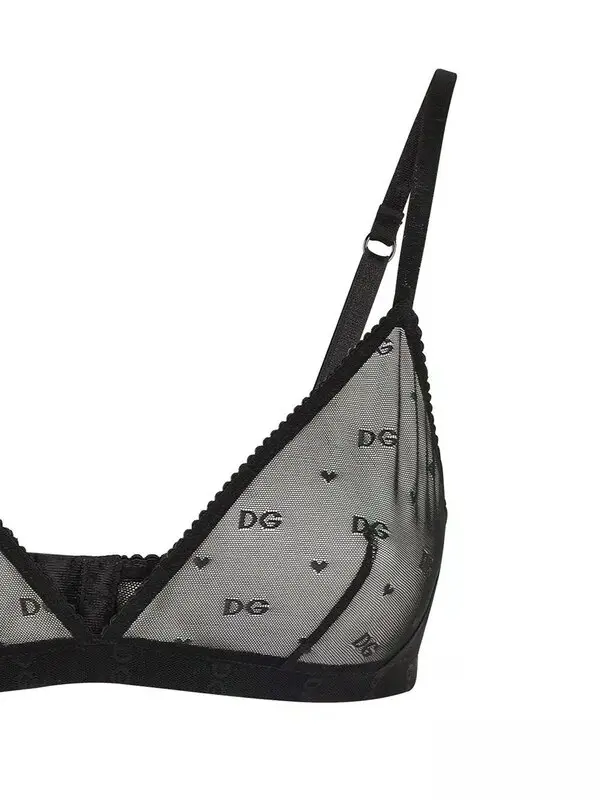 Dolce & Gabbana Jacquard Tulle Triangle Bra