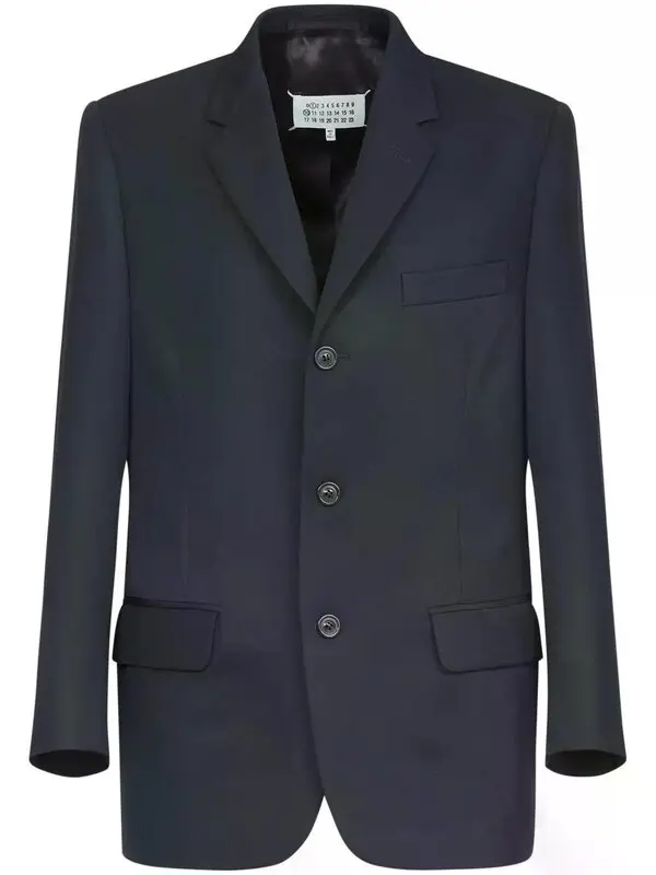 MAISON MARGIELA Single-breasted Wool Blazer - Blue