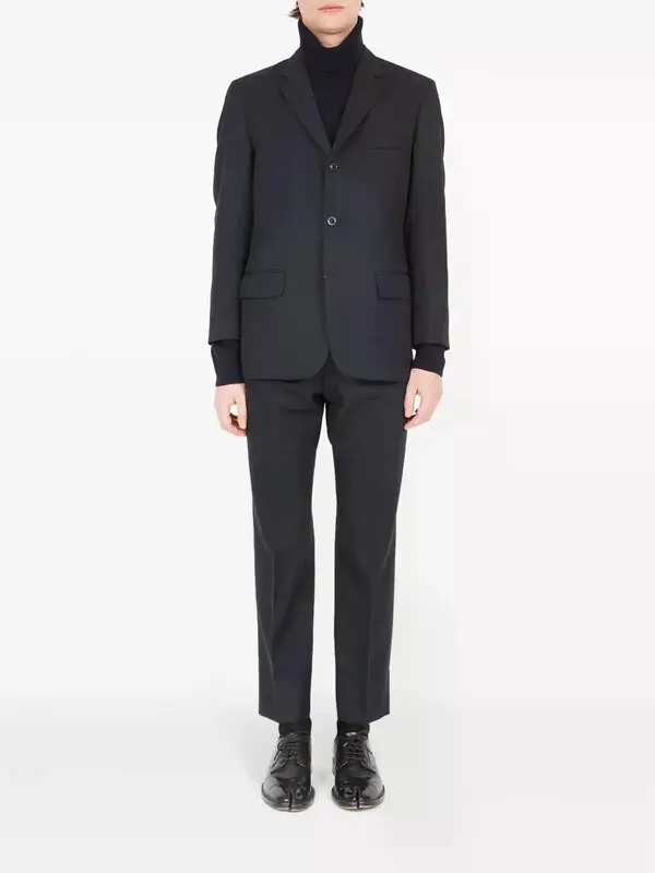 MAISON MARGIELA Single-breasted Wool Blazer - Blue