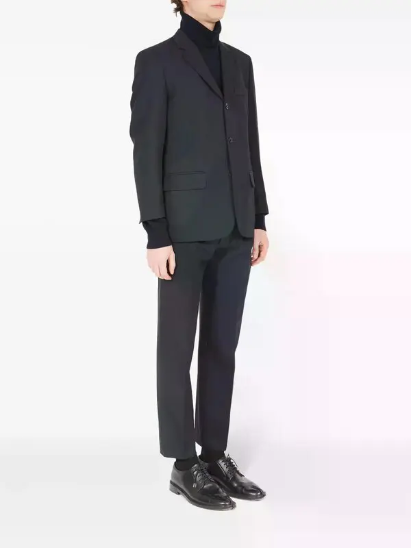 MAISON MARGIELA Single-breasted Wool Blazer - Blue