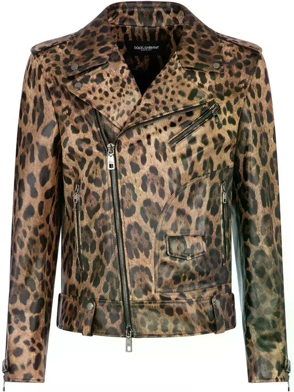 Dolce & Gabbana Leopard-print Leather Jacket