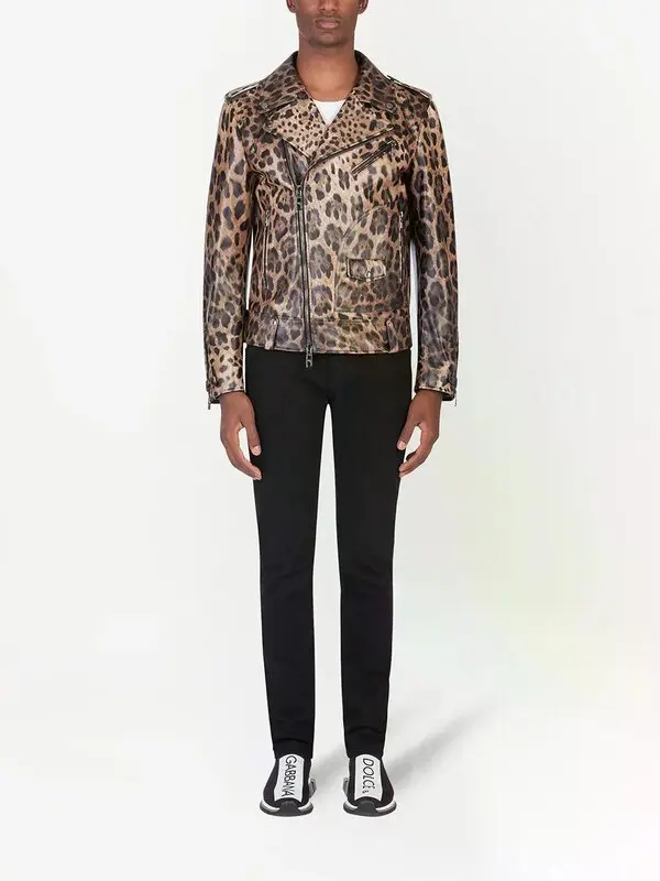 Dolce & Gabbana Leopard-print Leather Jacket