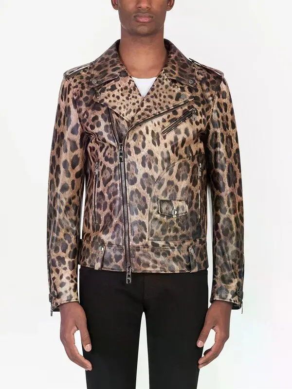 Dolce & Gabbana Leopard-print Leather Jacket