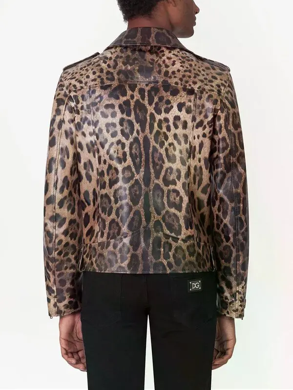 Dolce & Gabbana Leopard-print Leather Jacket