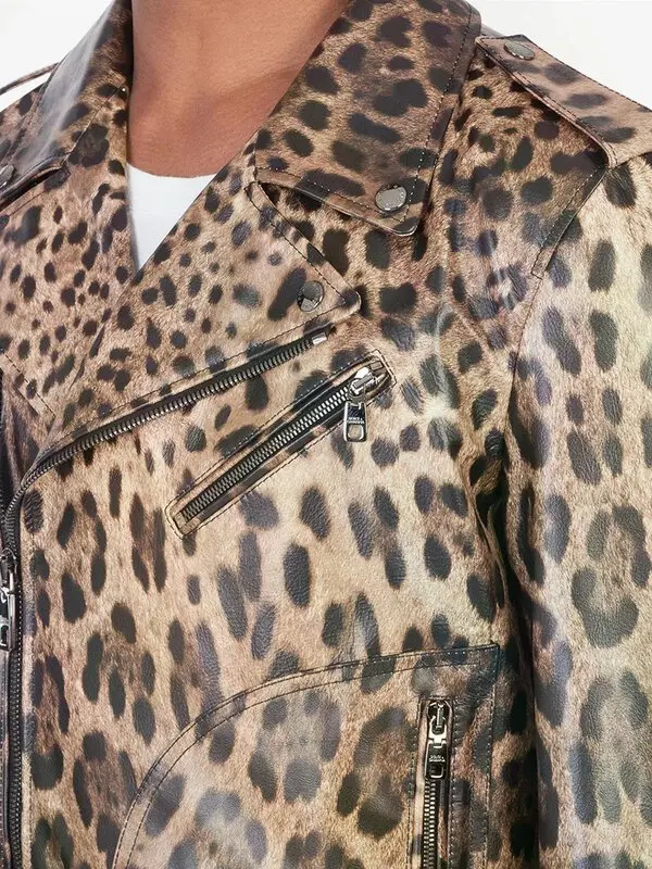 Dolce & Gabbana Leopard-print Leather Jacket