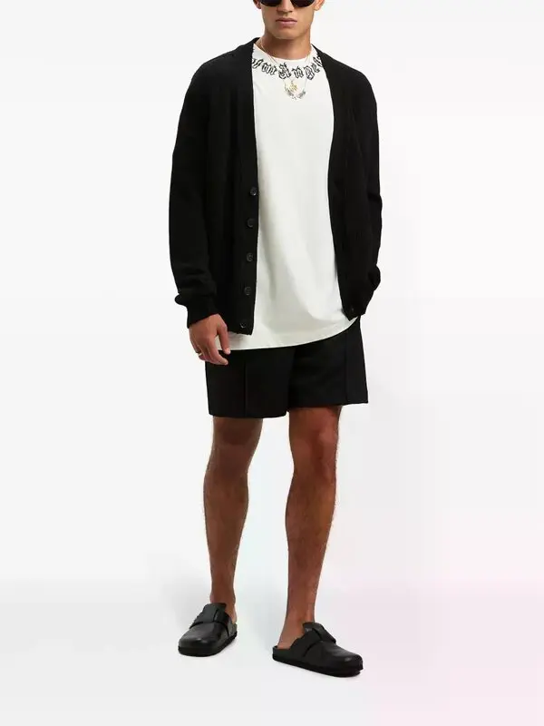 Palm Angels Logo-knit Buttoned Cardigan