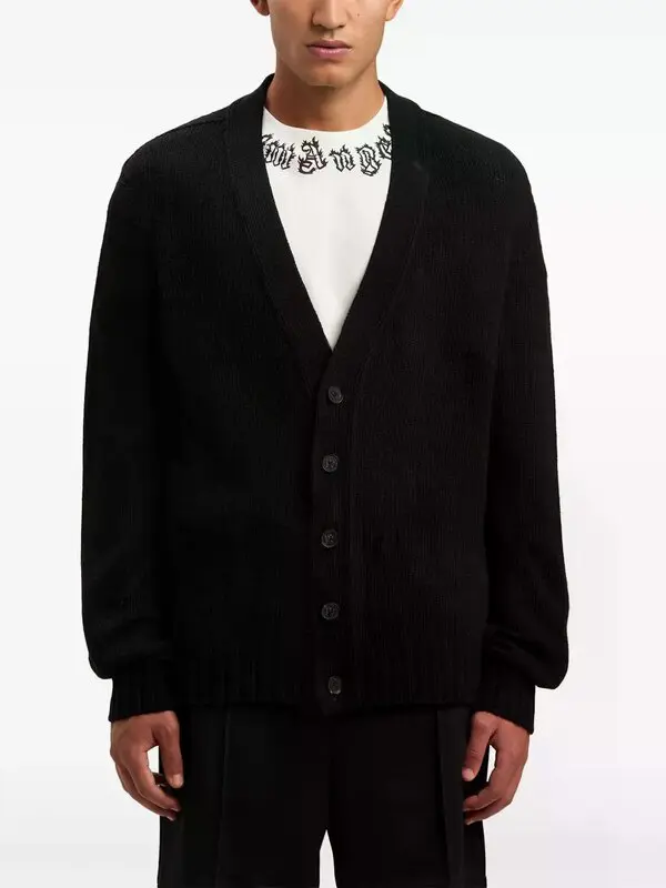Palm Angels Logo-knit Buttoned Cardigan