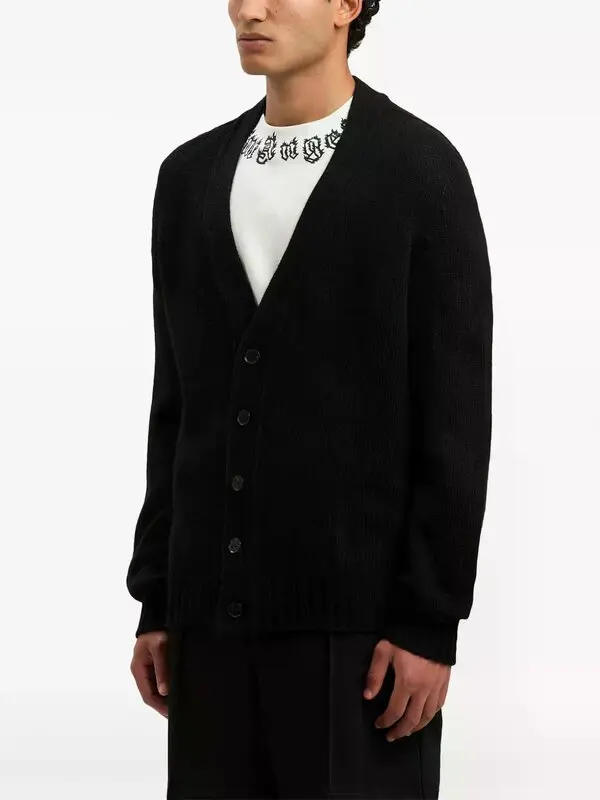 Palm Angels Logo-knit Buttoned Cardigan