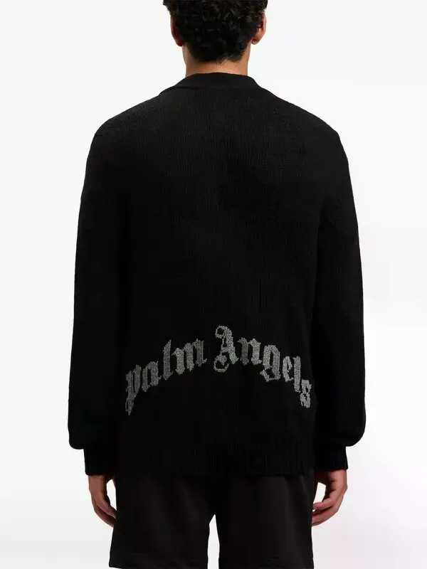 Palm Angels Logo-knit Buttoned Cardigan