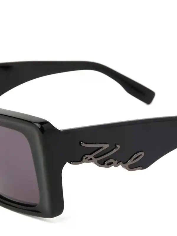 Karl Lagerfeld Cut-out Signature Sunglasses - Black