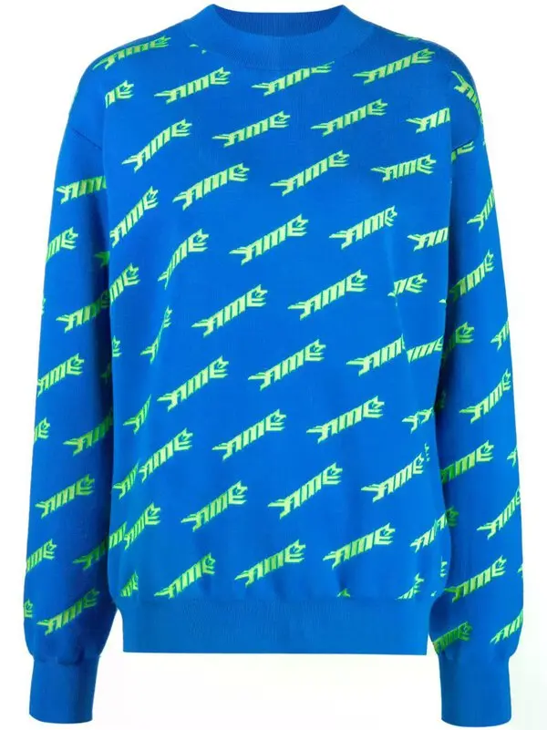 AMBUSH Logo-intarsia Jumper - Blue