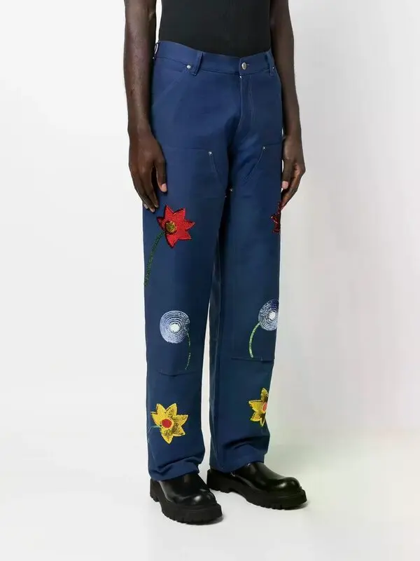 SKY HIGH FARM WORKWEAR Sequin Embellished Cotton Trousers