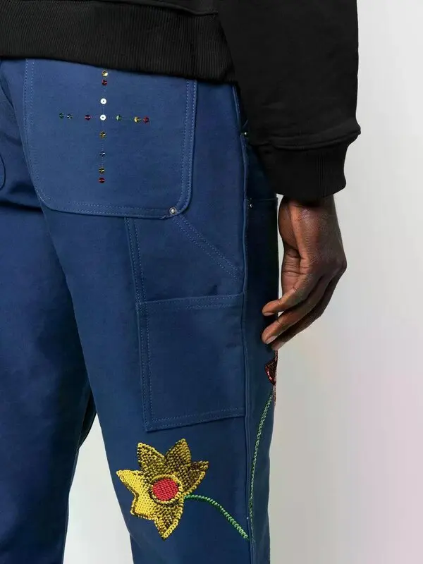SKY HIGH FARM WORKWEAR Sequin Embellished Cotton Trousers