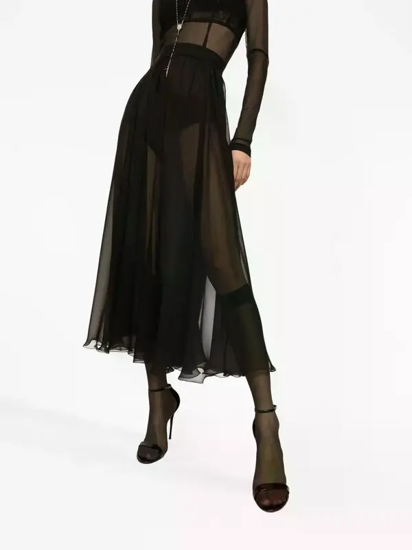 Dolce & Gabbana High-waisted Pleated Midi Skirt