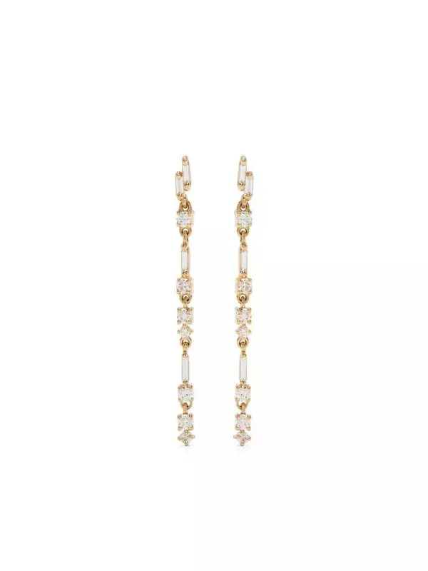 SUZANNE KALAN 18kt Yellow Thin Dangle Drop Earrings