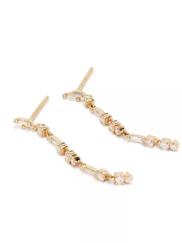 SUZANNE KALAN 18kt Yellow Thin Dangle Drop Earrings