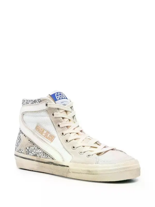 GOLDEN GOOSE Glitter-detail Leather High-top Sneakers