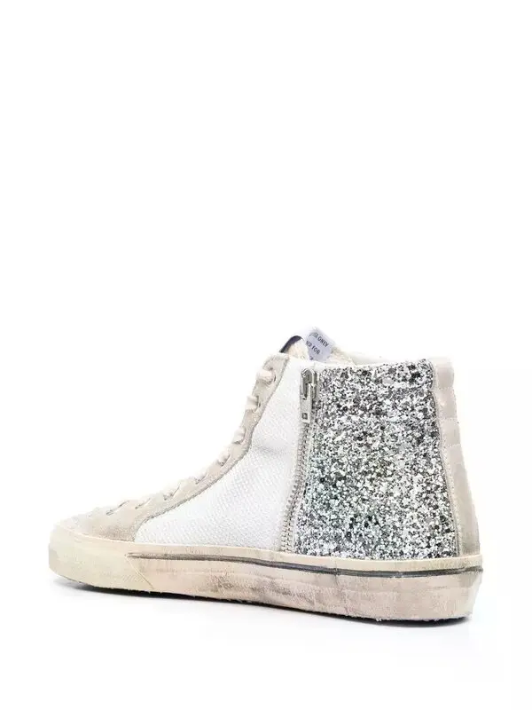 GOLDEN GOOSE Glitter-detail Leather High-top Sneakers