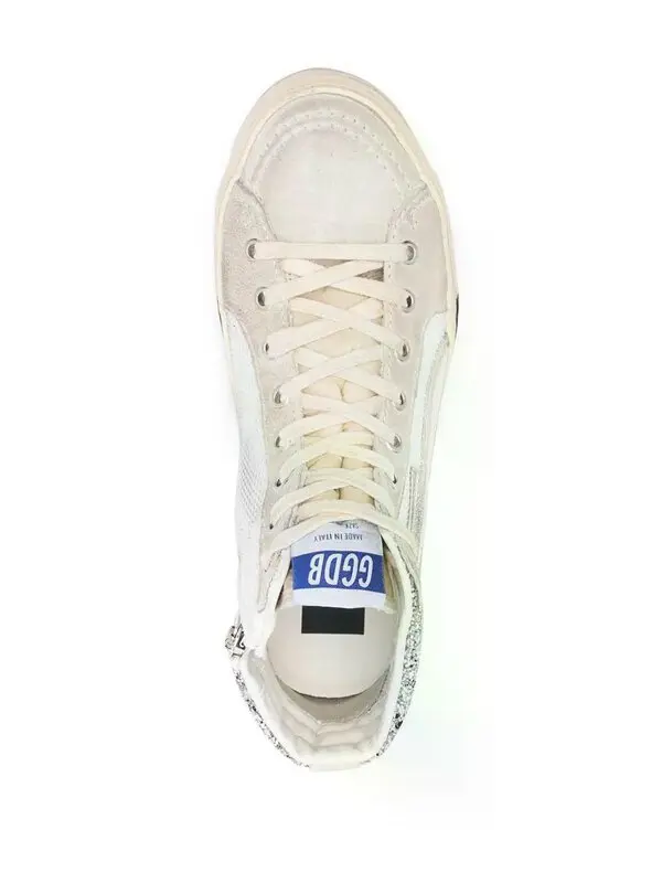 GOLDEN GOOSE Glitter-detail Leather High-top Sneakers