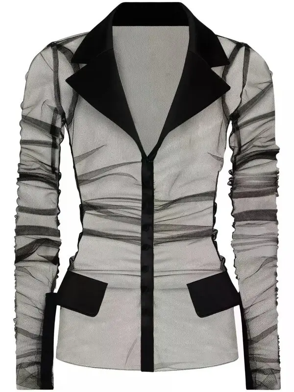 Dolce & Gabbana Tulle Panel Blazer - Black
