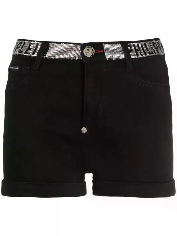 Philipp Plein Logo-embellished Denim Shorts