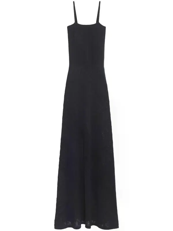 BARRIE Knitted Cashmere Lace Dress - Black