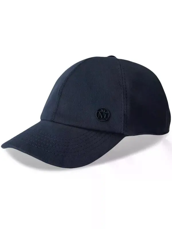 MAISON MICHEL Tiger Cotton Logo-plaque Cap - Blue