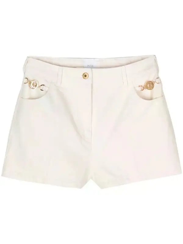 PATOU Logo-engraved Medallion Cotton Shorts