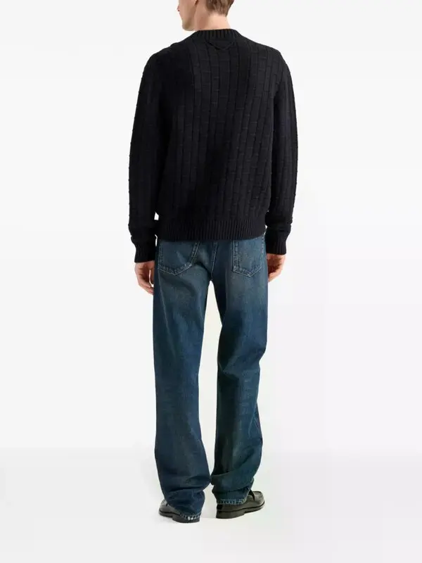 Prada Crew-neck Cashmere Sweater - Black