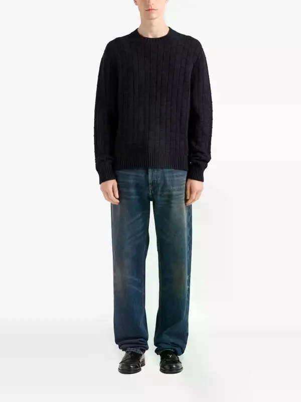 Prada Crew Neck Cashmere Blend Sweater