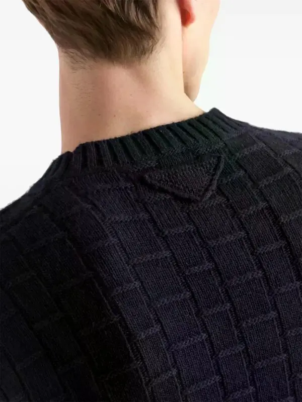 Prada Crew Neck Cashmere Blend Sweater