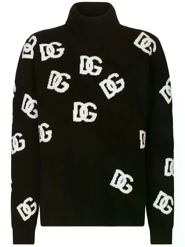 Dolce & Gabbana Dg Logo Virgin Wool Sweater - Black