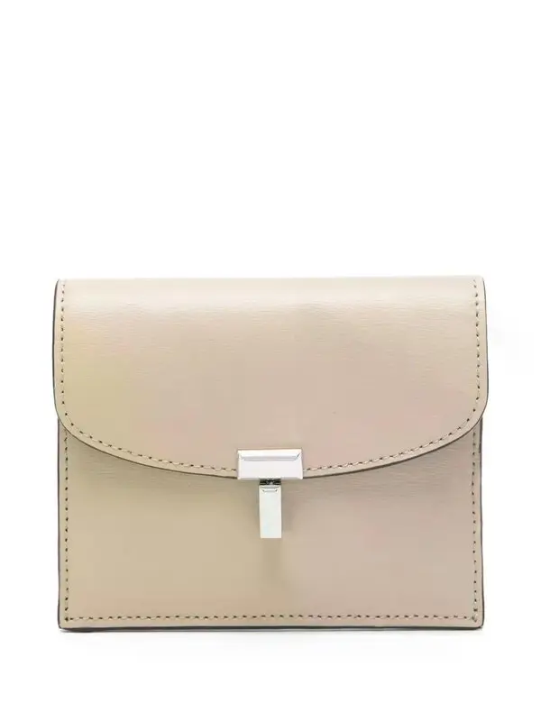 TOTEME T-lock Leather Card Holder - Neutrals