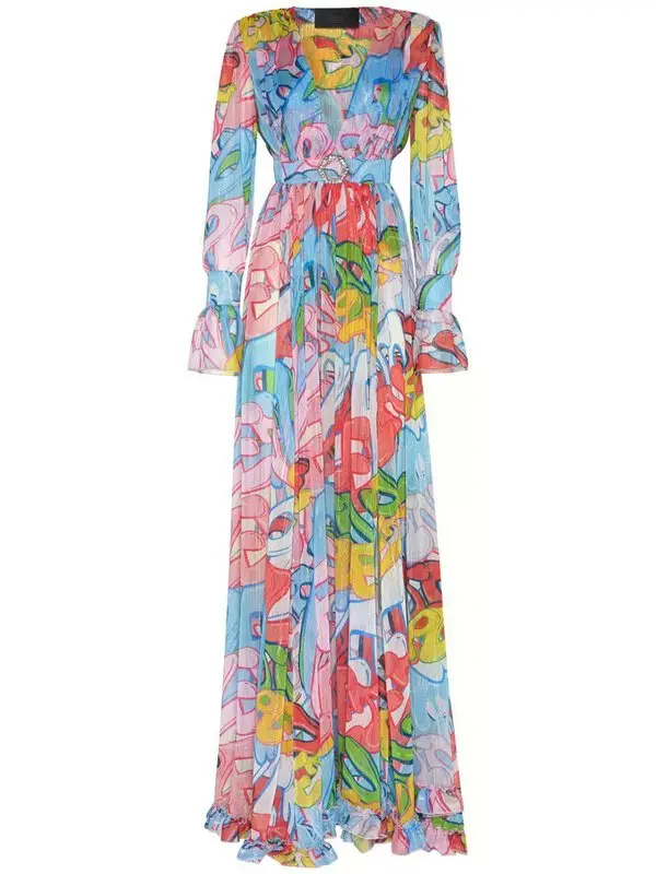 Philipp Plein Printed Maxi Dress - Blue