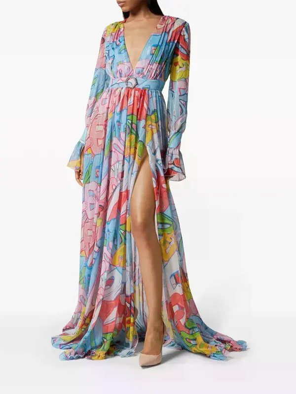 Philipp Plein Printed Maxi Dress