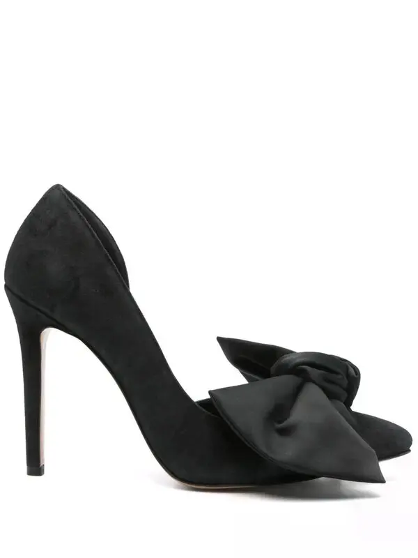 GINISSIMA Samantha Pointed Toe Stiletto Pumps With Bow Detailing - Black