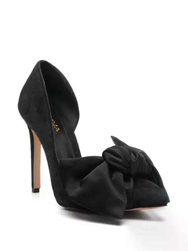 GINISSIMA Samantha Pointed Toe Stiletto Pumps With Bow Detailing - Black