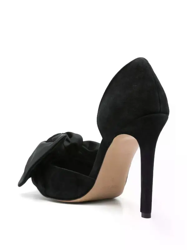 GINISSIMA Samantha Pointed Toe Stiletto Pumps With Bow Detailing - Black