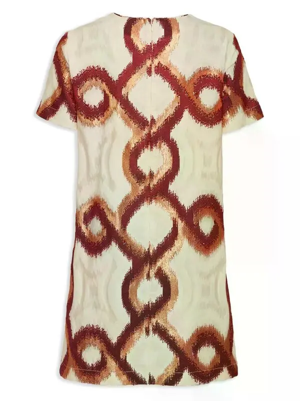 La DoubleJ Geometric-print Mini Swing Dress - Neutrals
