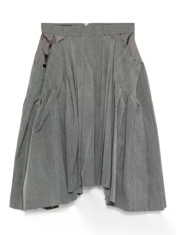 PUSHBUTTON Square Pleated Skirt