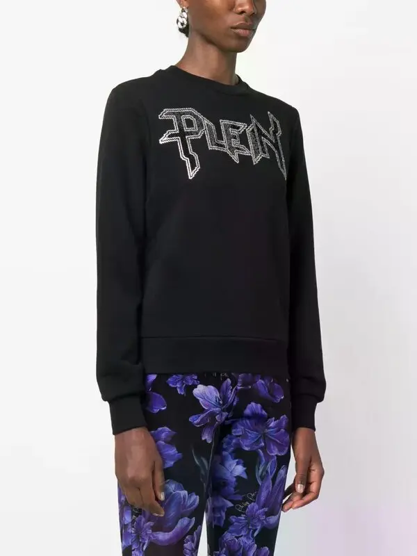 Philipp Plein Crystal Logo Appliqué T-shirt