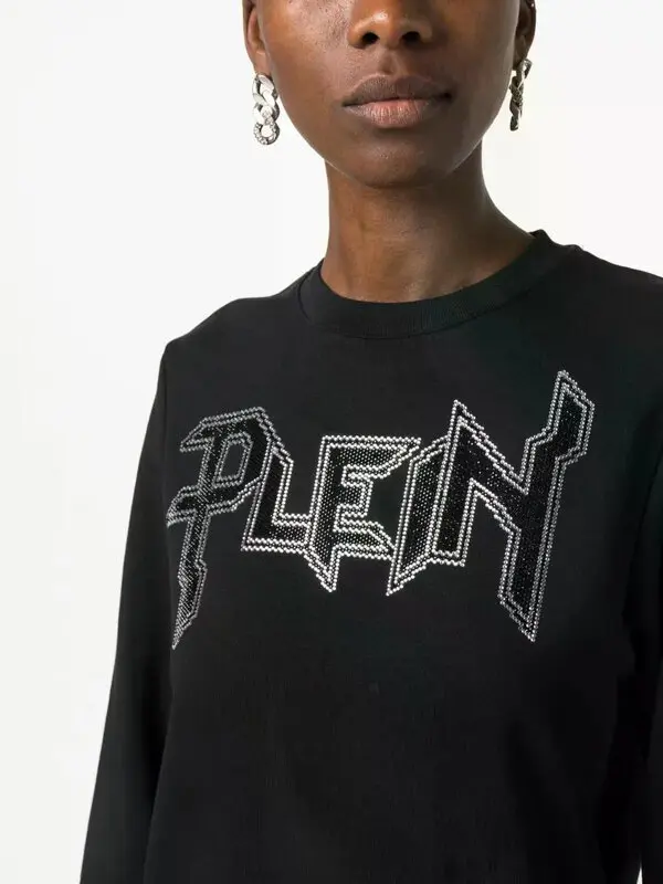 Philipp Plein Crystal Logo Appliqué T-shirt