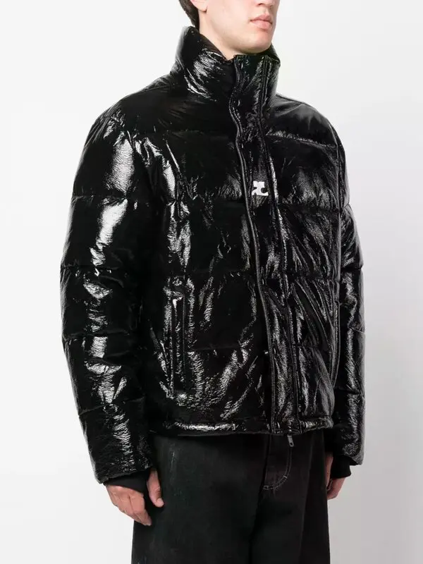 COURREGES Logo-patch Vinyl Puffer Jacket